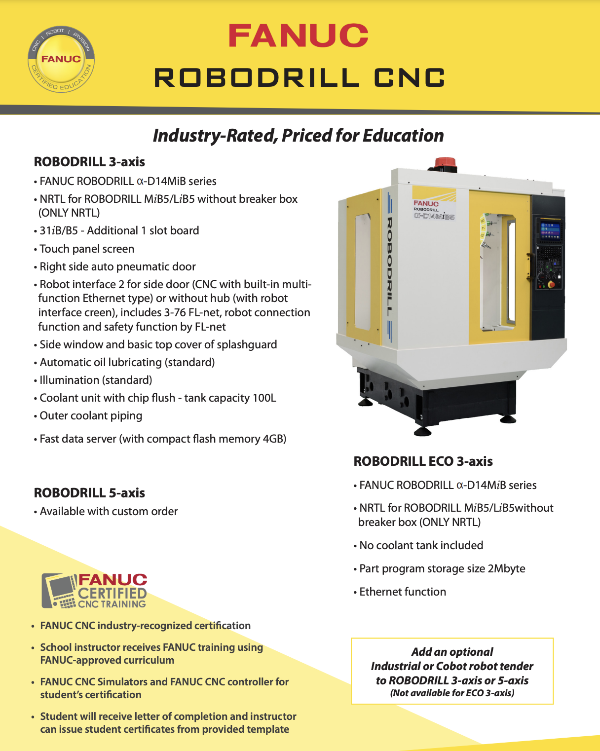 FANUC ROBODRILL - CNC Machining for Education