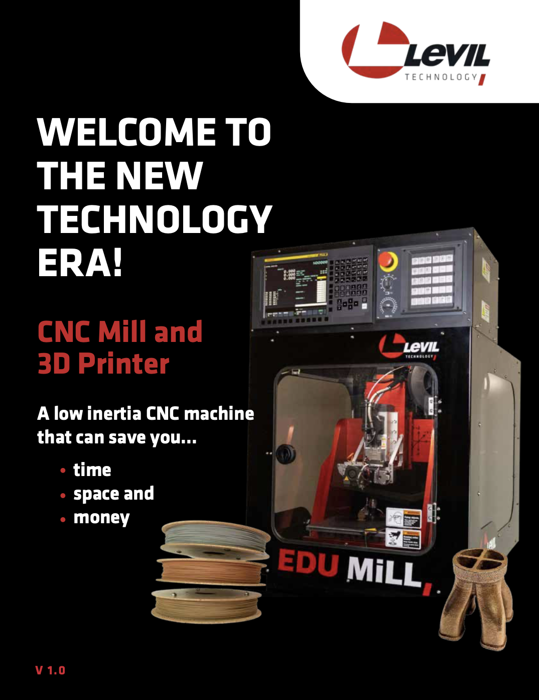 Levil EDU Mill: Two-in-One 3D Printer + CNC Mill for Education
