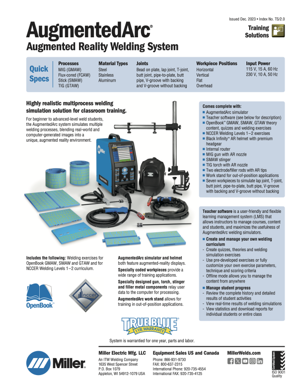 AugmentedArc® Augmented Reality Welding System for Education